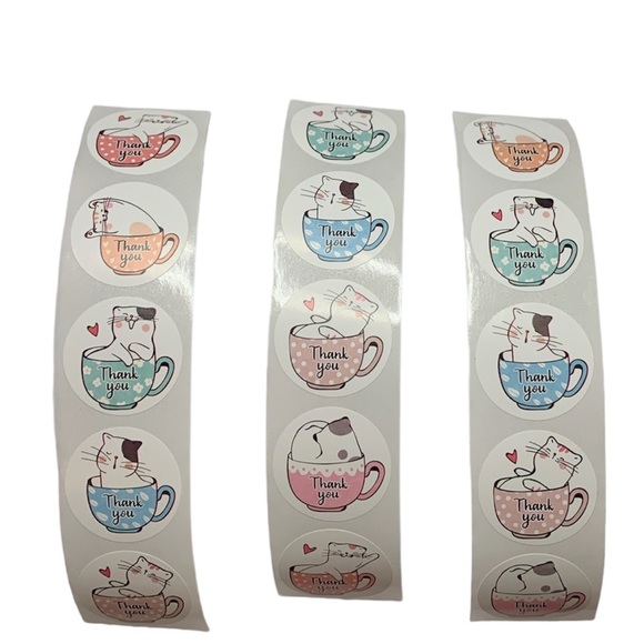 Design | 110 Set Of 15 Cat Thank You Stickers | Poshmark
